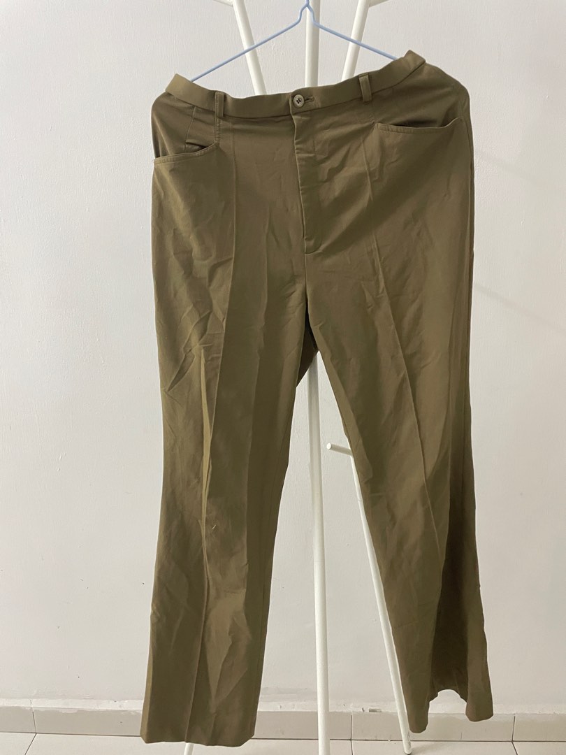 Seluar slack (dark khaki) freeshipping, Women's Fashion, Bottoms, Other ...