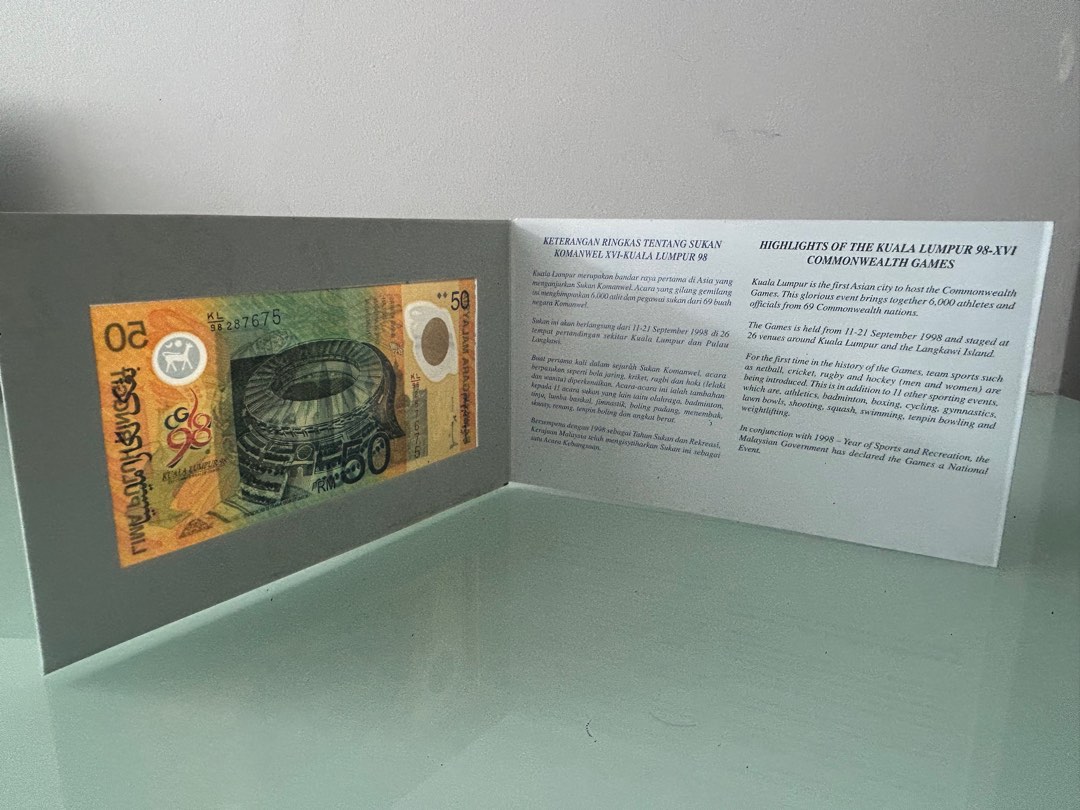 Sukom Rm50 Commonwealth 98 banknote KL98287675, Hobbies & Toys ...