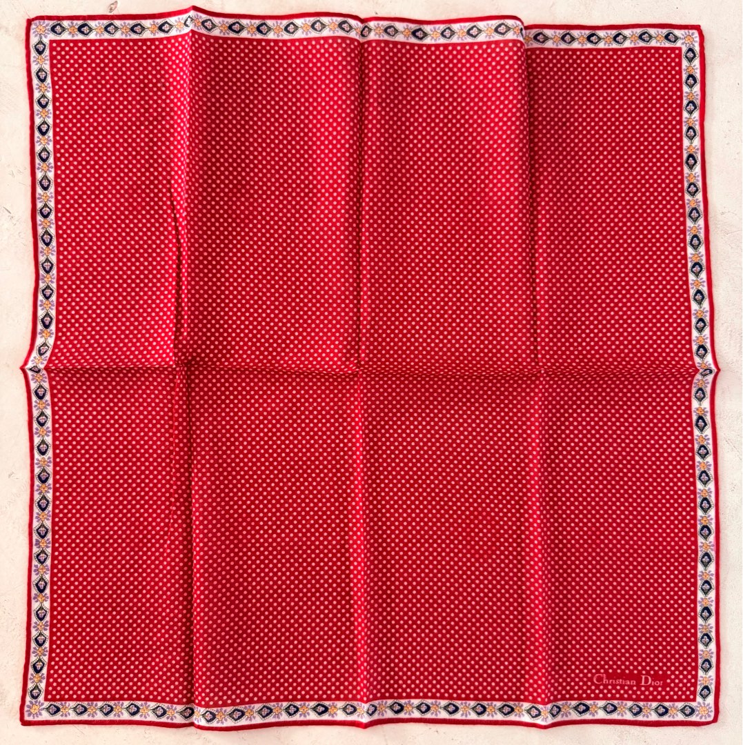 Vintage Dior Polka dot red scarf, Women's Fashion, Watches ...