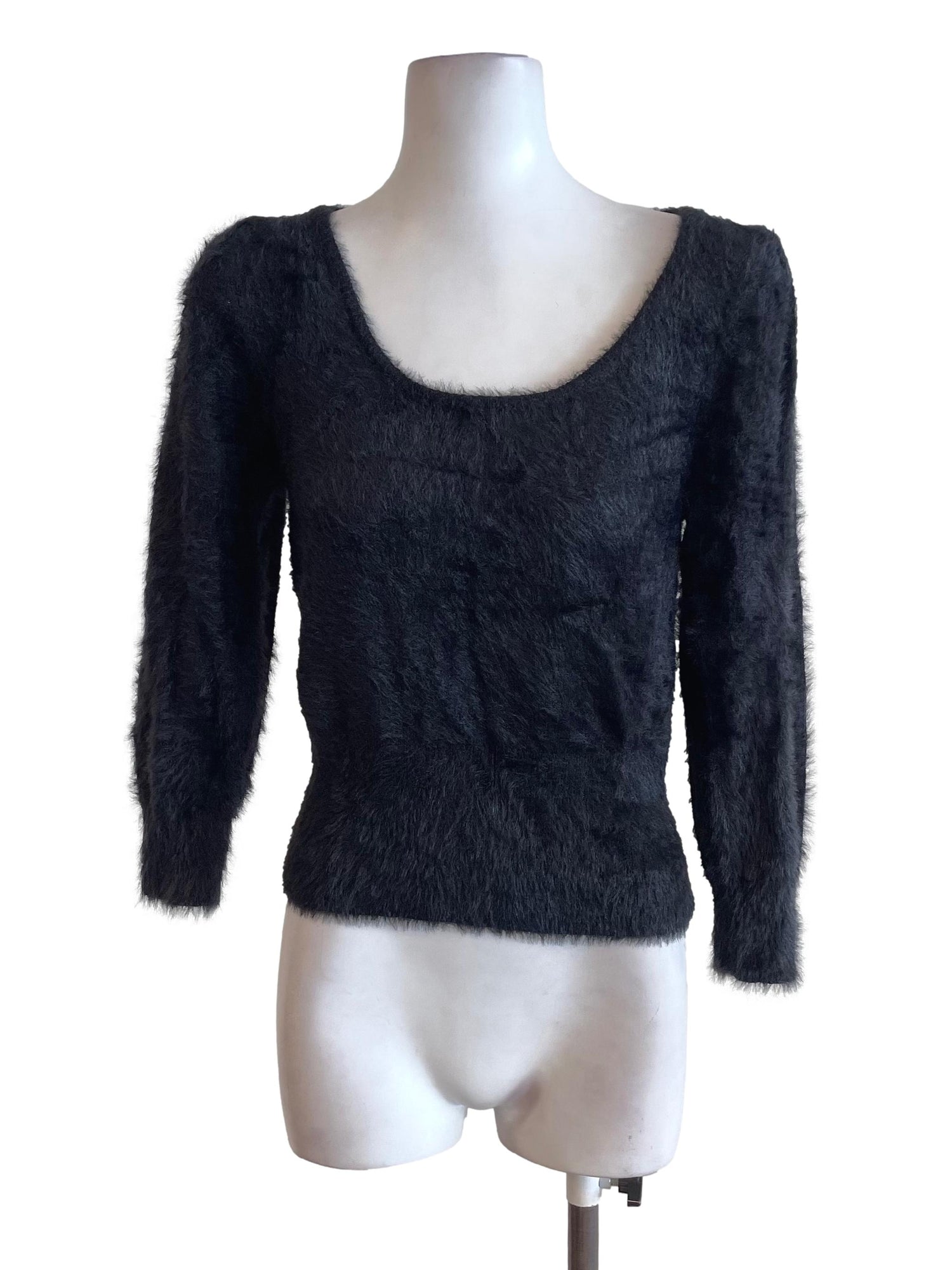 Zara Black Fuzzy Top, Women's Fashion, Tops, Other Tops on Carousell