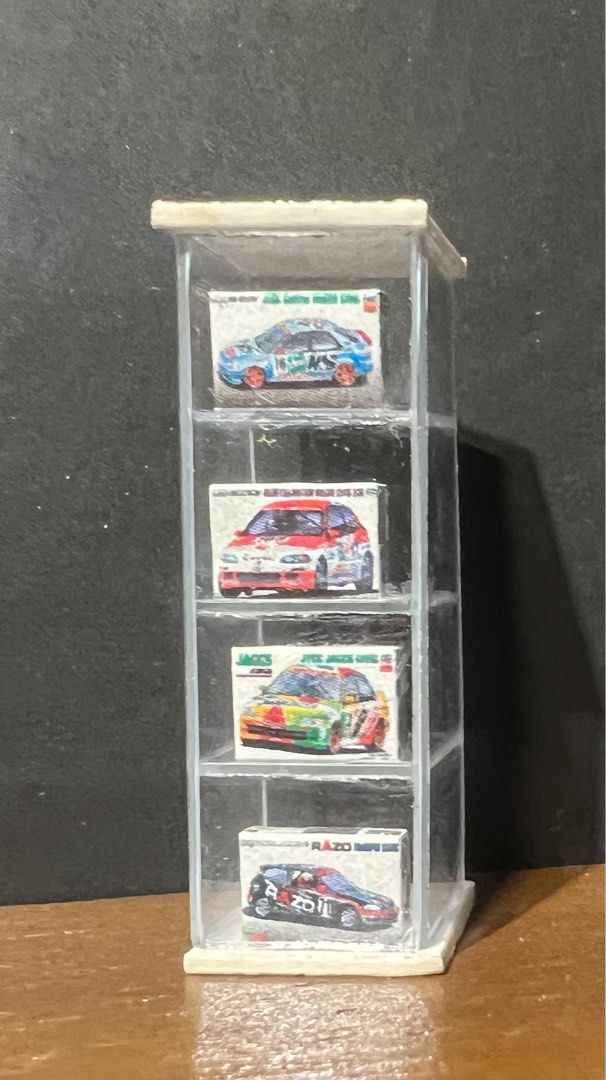 1/64 diorama display cabinet + 4 x JDM boxes Honda tarmac works, Garage ...