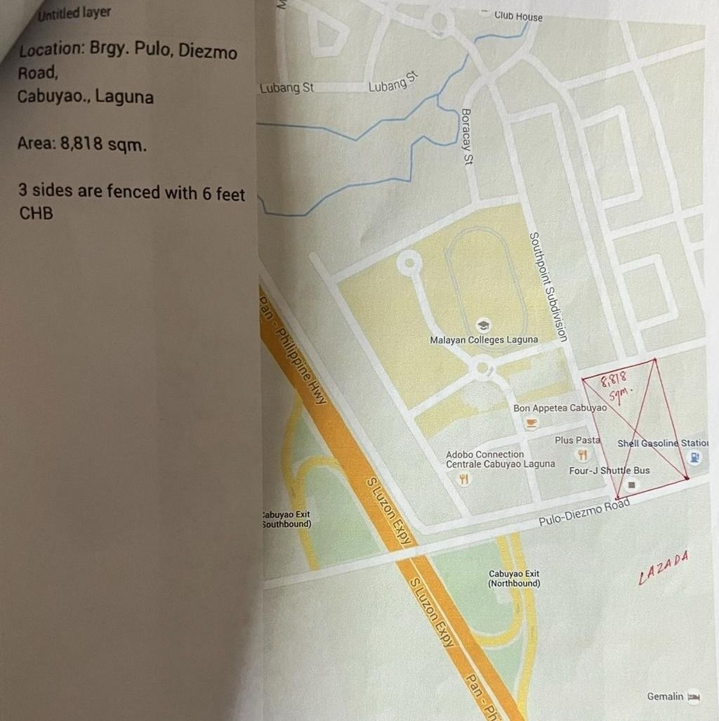 8818sqm Industrial Lot in Cabuyao Laguna - Pulo Diezmo road for sale ...