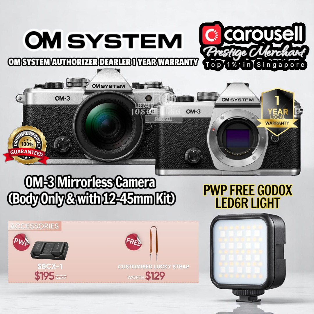 🎉 NEW 🎉OM SYSTEM OM3 Body & OM SYSTEM OM-3 with 12-45mm Mirrorless ...