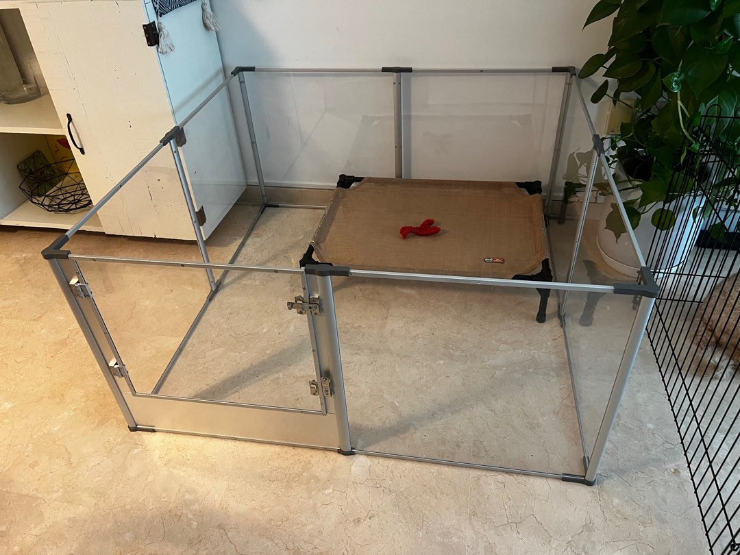Acrylic Pet Dog Playpen - near new, Pet Supplies, Homes & Other Pet ...