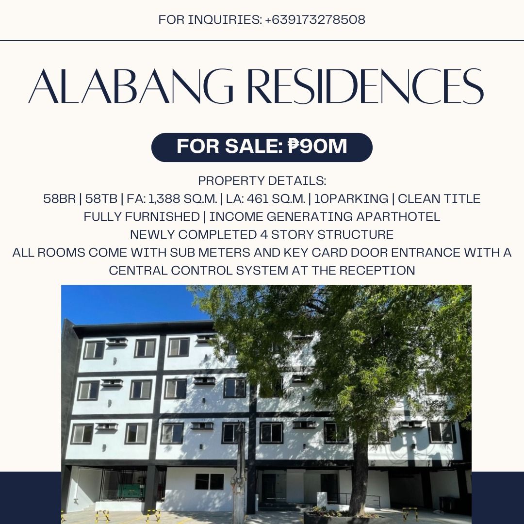 Alabang Residences, Muntinlupa 58bedrooms Income generating aparthotel ...
