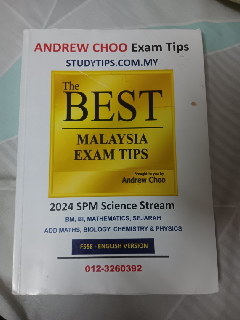 Andrew Choo 2024 SPM Exam Tips Book (Science Stream), Hobbies & Toys ...