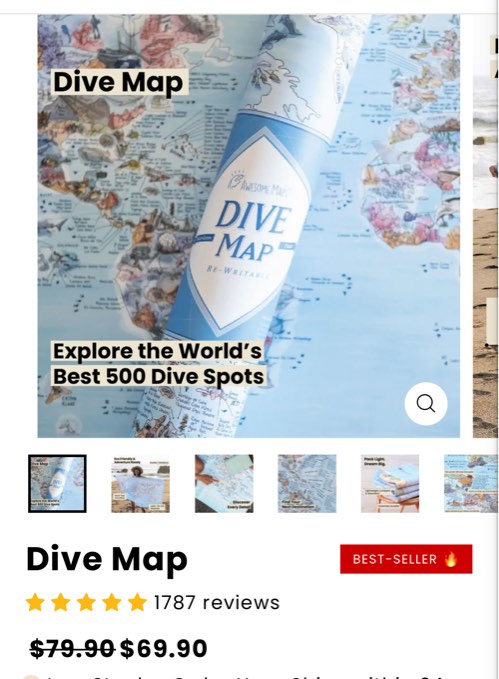 Awesome Maps Dive Map Towel, Hobbies & Toys, Travel, Travel Essentials ...