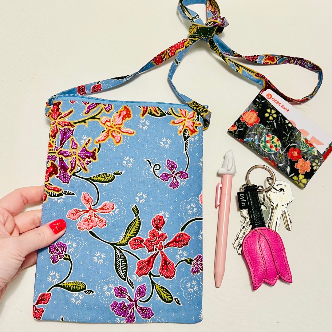 Batik Small Messenger Bag Handmade in Singapore, Women's Fashion, Bags ...