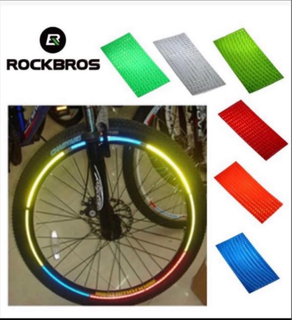 Bicycle Wheel Rim Light Reflective Decal Stickers in Fluorescent Yellow ...