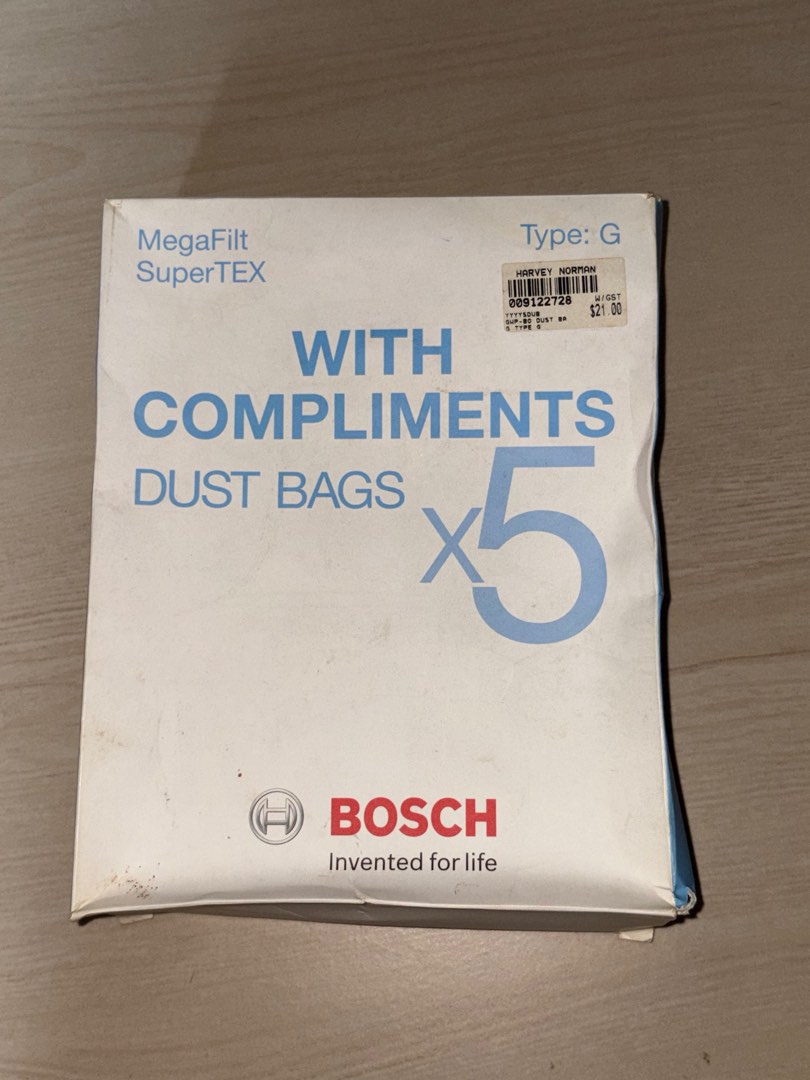 Bosch Vacuum Dust Bags Type G mega filt super tex., Everything Else on ...