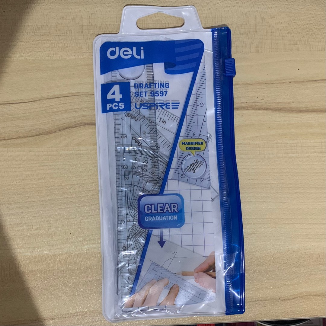 Deli Ruler Drafting Set, Hobbies & Toys, Stationary & Craft, Stationery ...