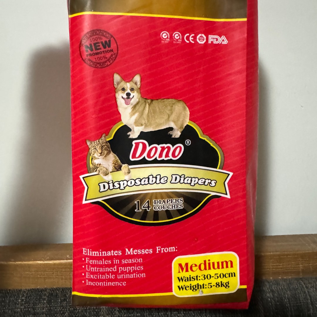 Dono disposable cat dog diapers (medium size) (female dog) (female ...