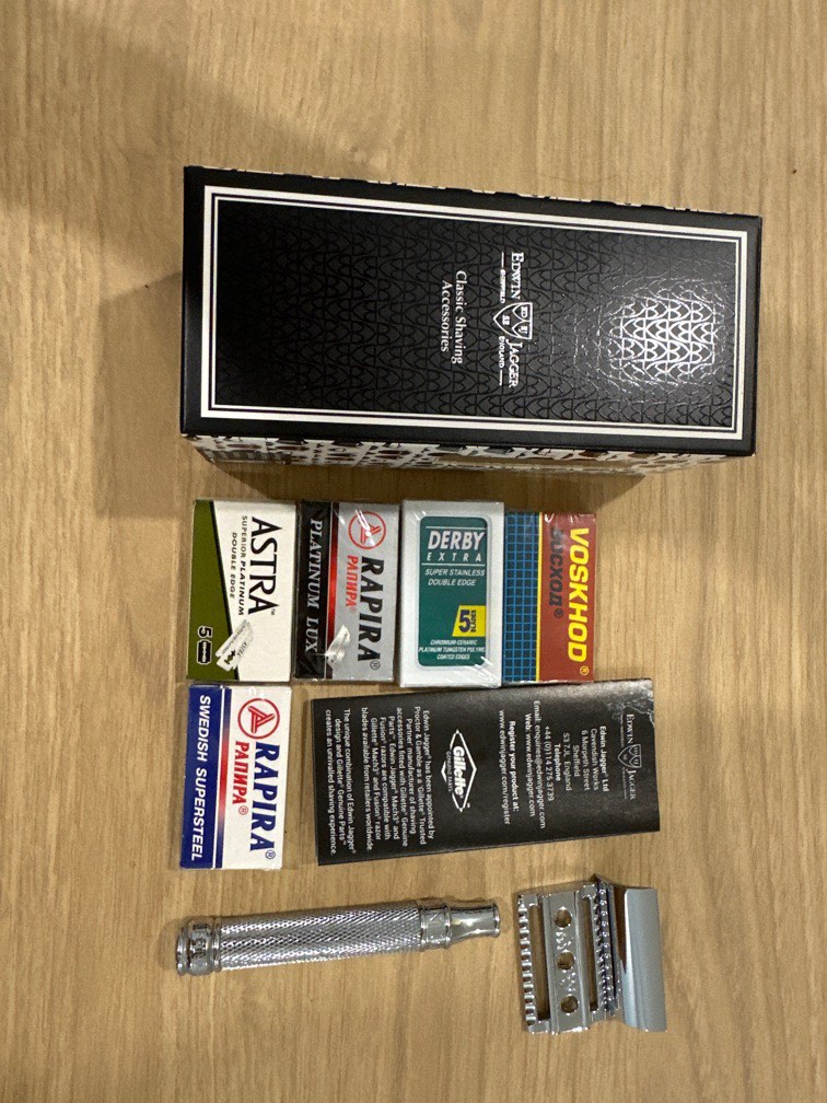 Edwin Jagger safety razor/ shaver - Knurl Effect, Beauty & Personal ...