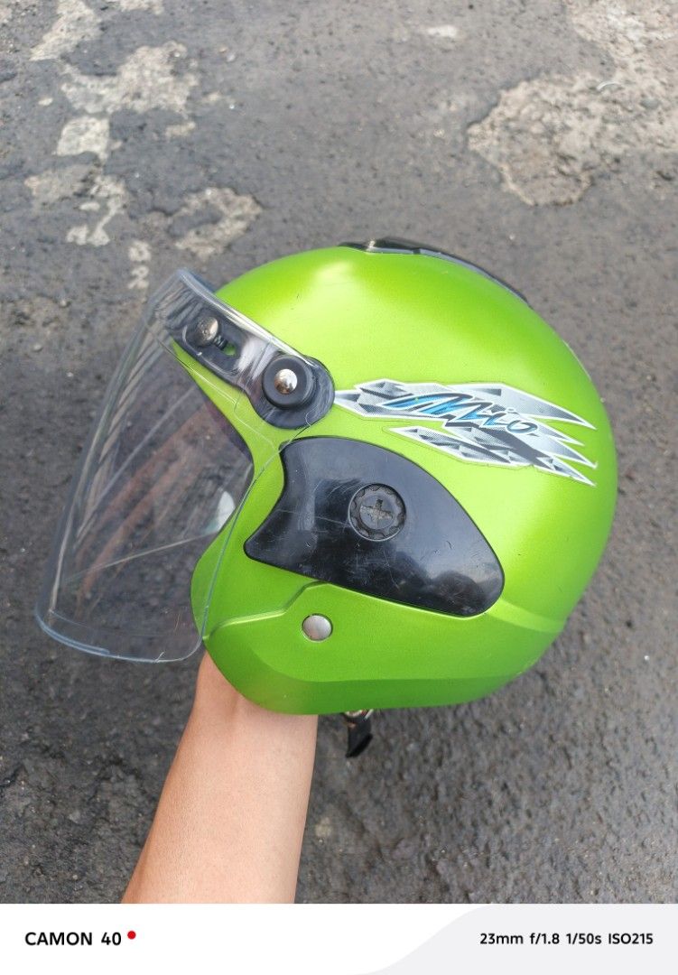 HELM JADUL YAMAHA MIO SMILE ORIGINAL HIJAU VISOR BARU, Antik, Lainnya ...