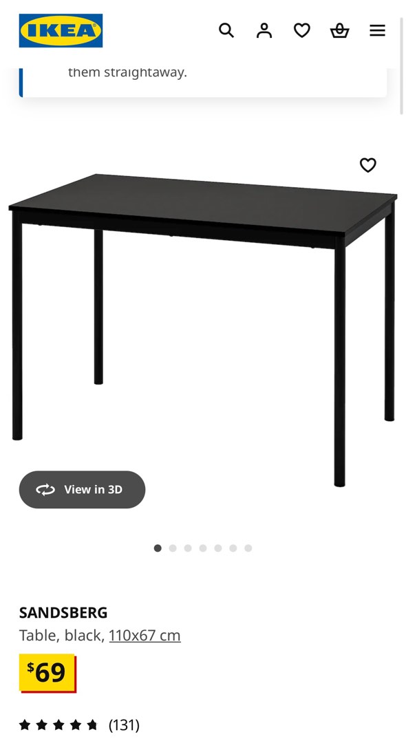 IKEA Table - Sandsberg fully assembled, Furniture & Home Living ...