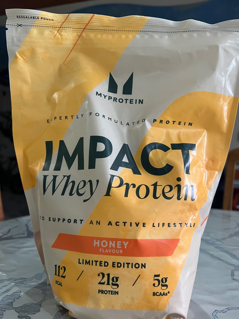 Impact Whey Protein Honey Flavour 1kg, Health & Nutrition, Health ...