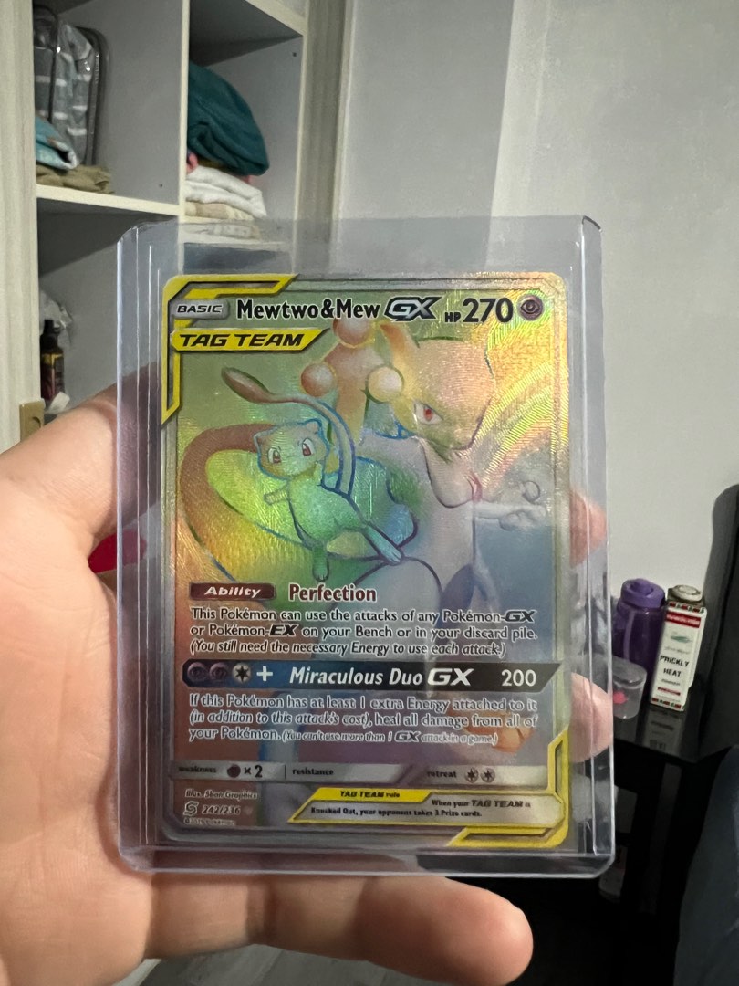 mewtwo & mew gx hyper rare rainbow Unified minds sun and moon #242 ...