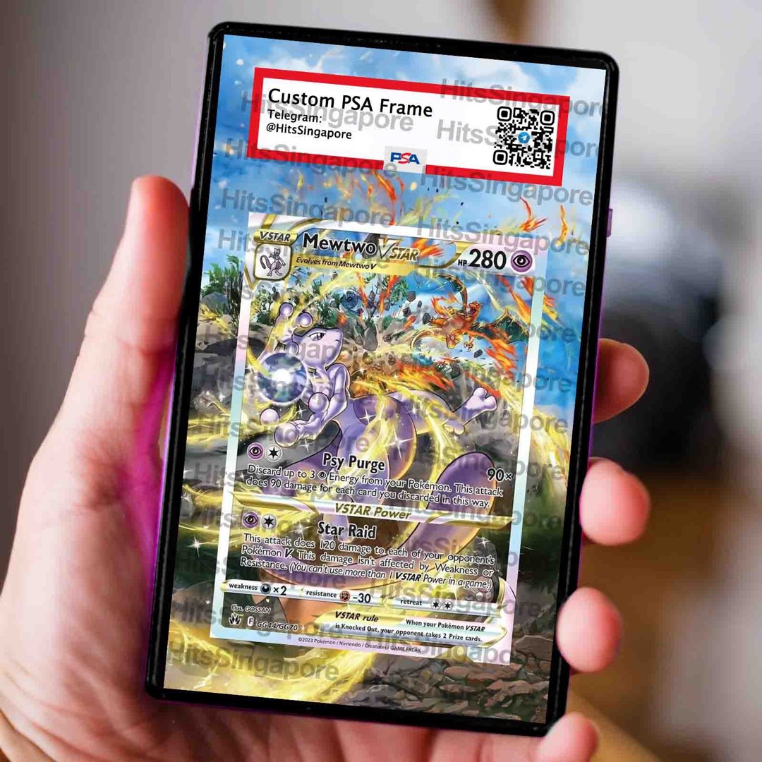 Mewtwo V star PSA Custom Frame, Hobbies & Toys, Toys & Games on Carousell