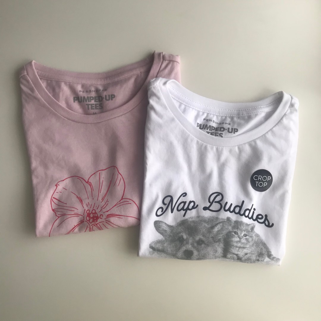 penshoppe graphic baby tee bundle, Women's Fashion, Tops, Shirts on ...
