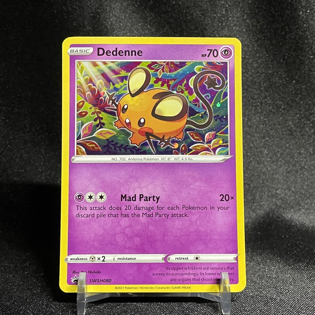 Pokemon dedenne swsh080 black star promo cosmos holo pokemon tcg cute ...