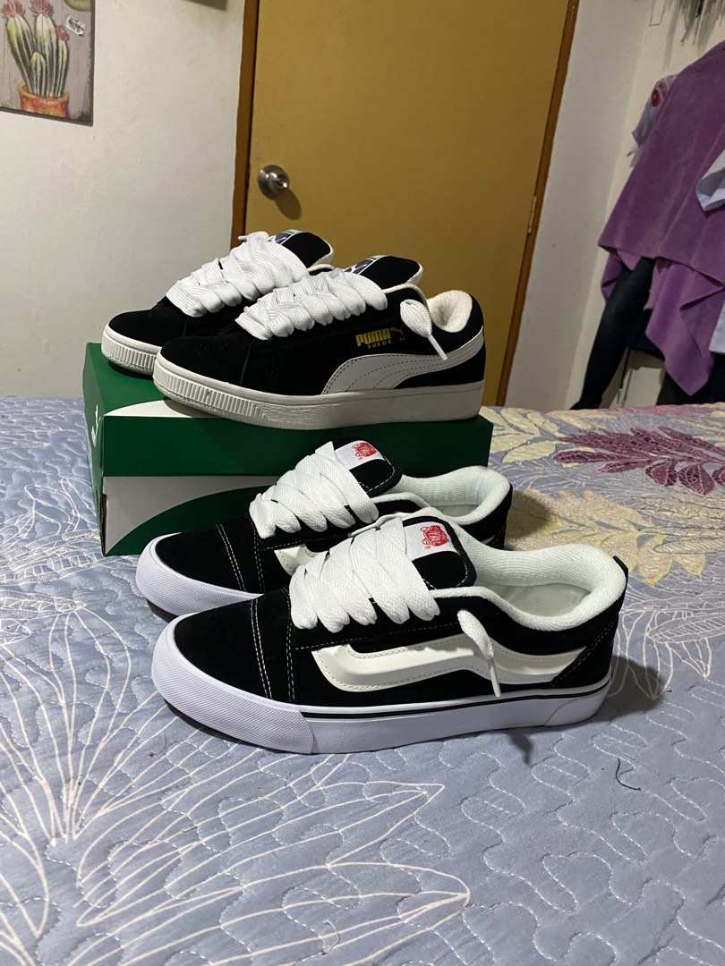 Puma suede & knu skool, Men's Fashion, Footwear, Sneakers on Carousell
