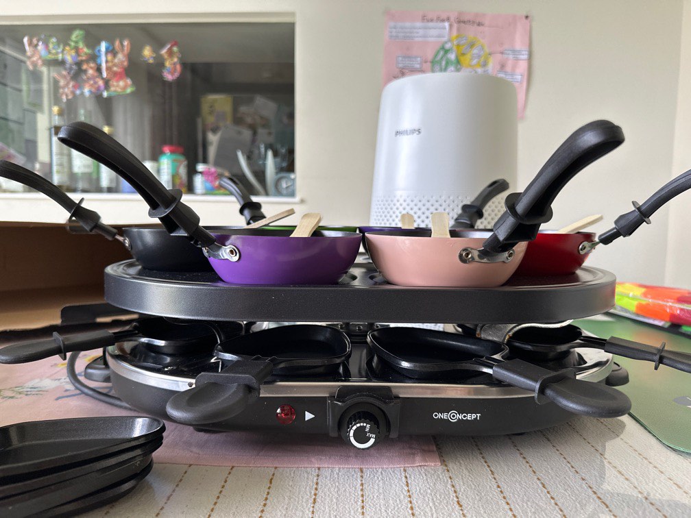 Raclette Grill with Mini Wok Pans, Furniture & Home Living, Kitchenware ...
