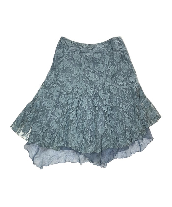 Rare asymmetrical fairycore mermaidcore blue laced floral skirt, Women ...
