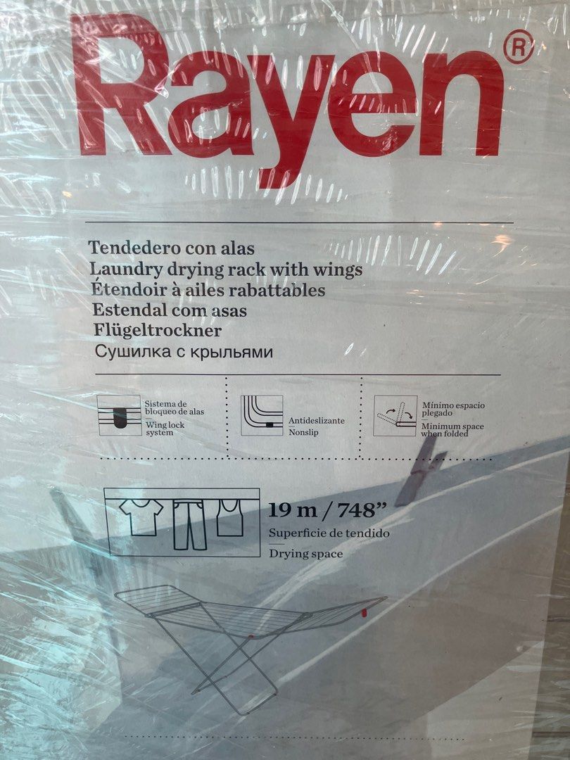 Rayen Laundry Drying Rack with Wings, Furniture & Home Living, Home ...
