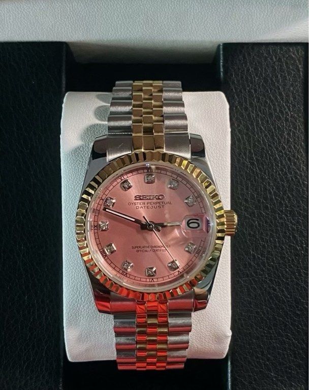 Seiko Pink Diamond Dial, Women's Fashion, Watches & Accessories ...