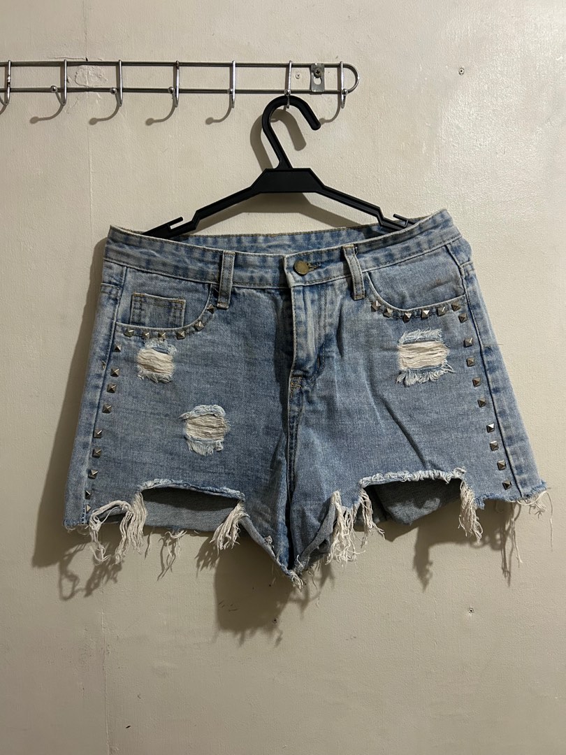 SUMMER DENIM STUDDED SHORT SHORTS RUGGED FITS XS-MEDIUM, Women's ...