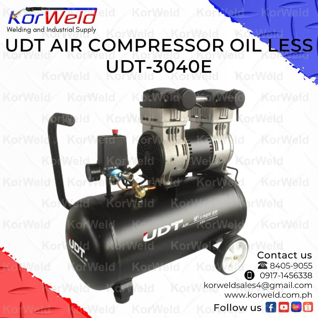 UDT Air Compressor Oil Less 1.5HP 40L, Commercial & Industrial, Industrial Equipment on Carousell