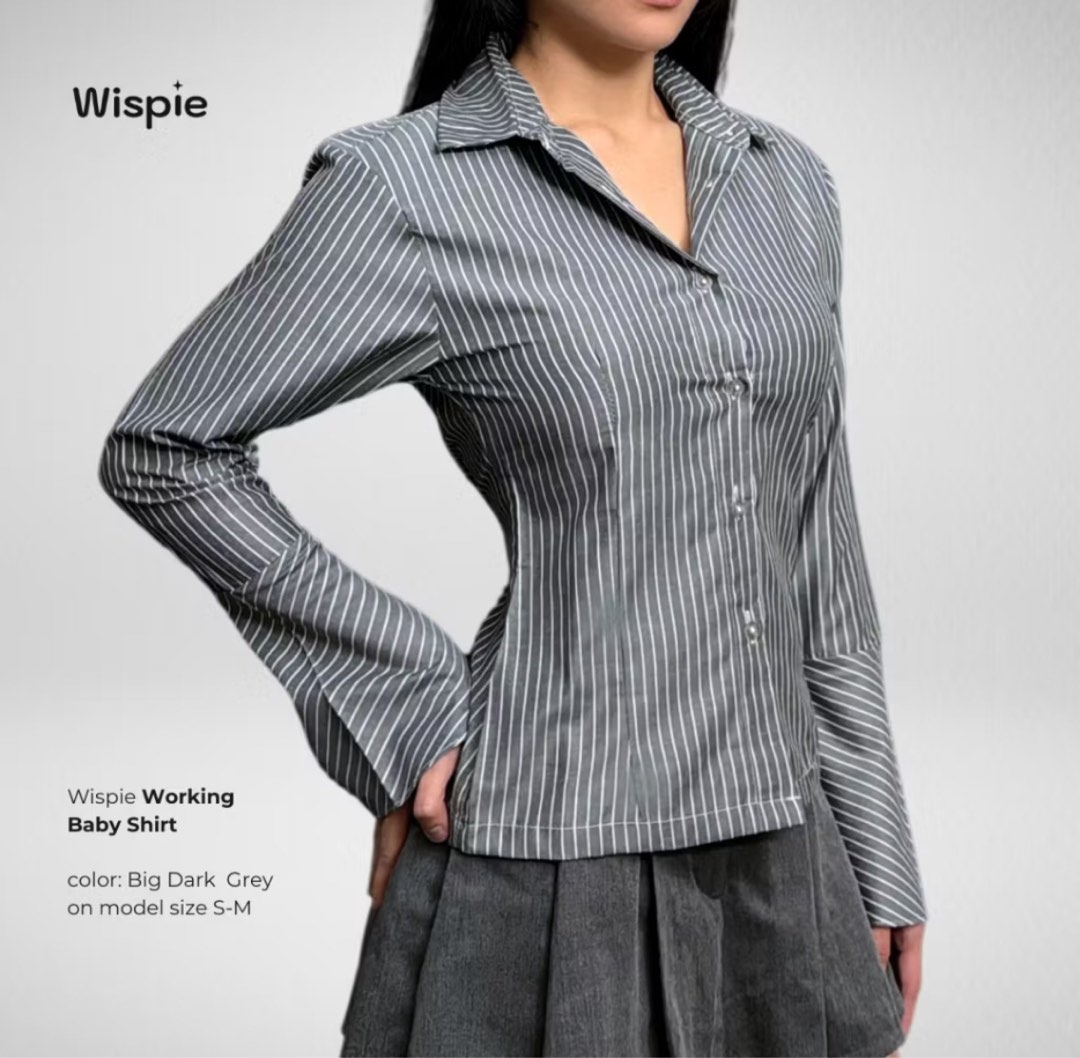 wispie working baby shirt fitted fit body, Fesyen Wanita, Pakaian ...