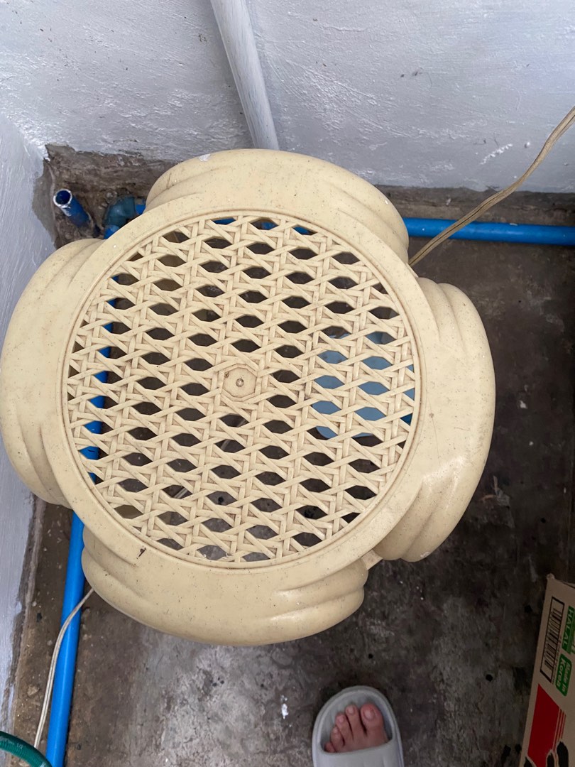 yellow plastic stool monoblock, Furniture & Home Living, Furniture ...