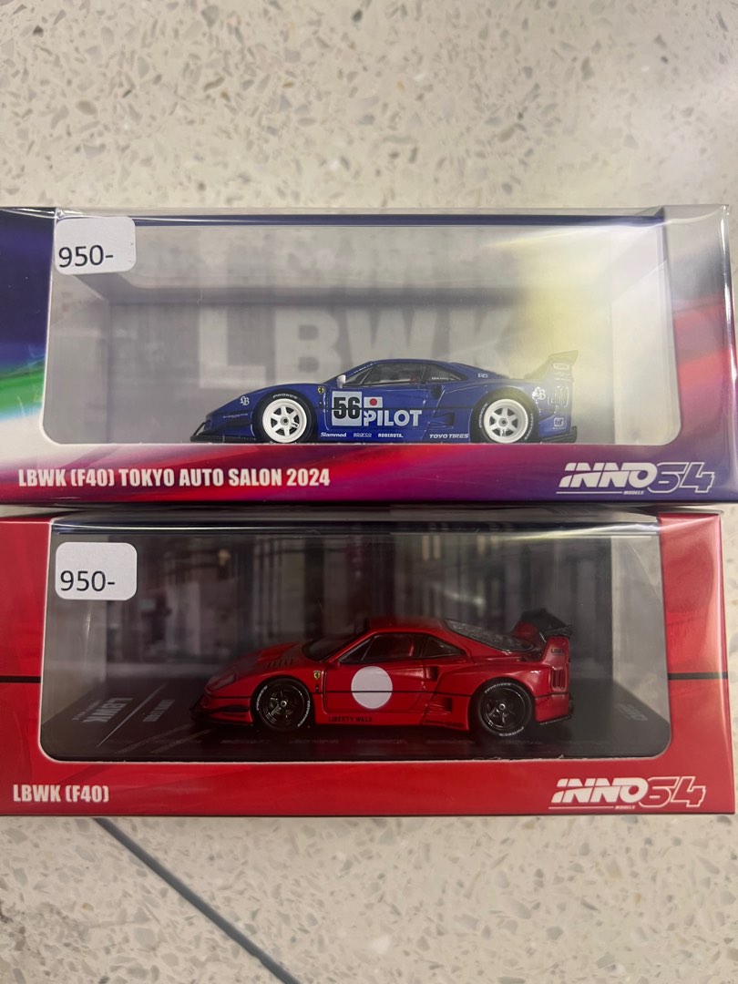 1/64 Inno64 Red Ferrari & Pilot Sport LBWK F40, Hobbies & Toys, Toys ...