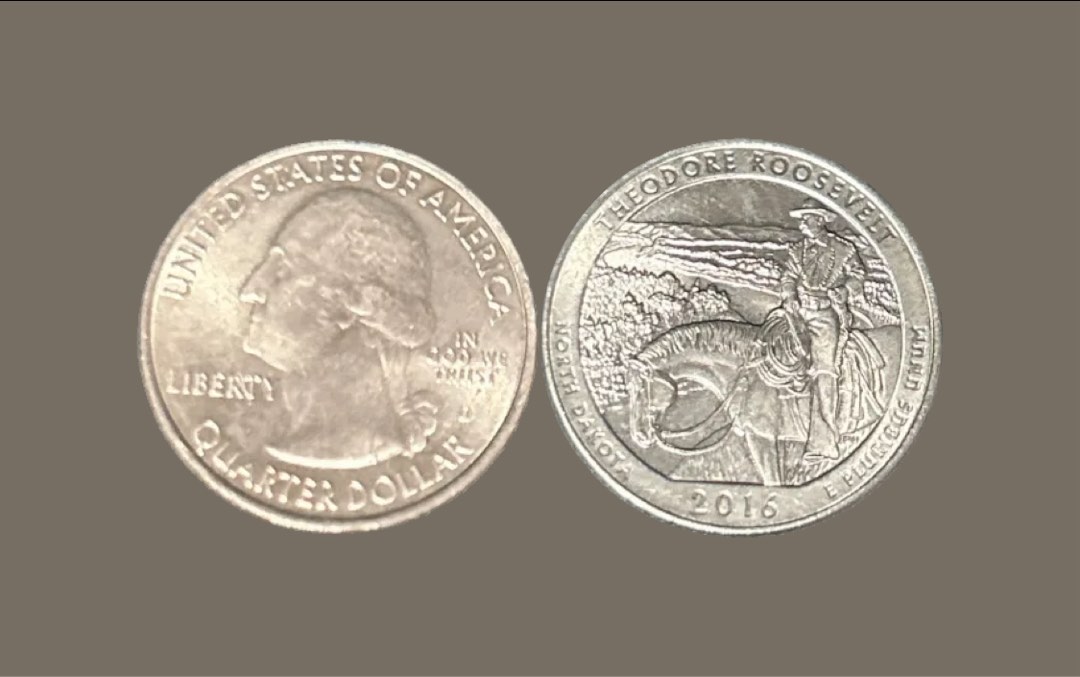 2016 P Theodore Roosevelt quarter, which is part of the America the Beautiful Quarters series ...