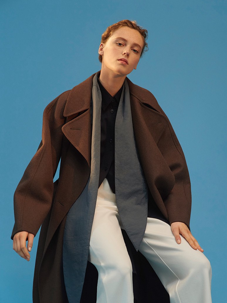 停產 L 全新 吊牌已剪 經典 鬆弛感 Uniqlo x Lemaire 聯名 U 系列 落肩 繭型 雙面 羊毛 毛呢 大翻領 長版 大衣 風衣 收腰 限定 限量 絕版 斷貨 中性 無性別 ...