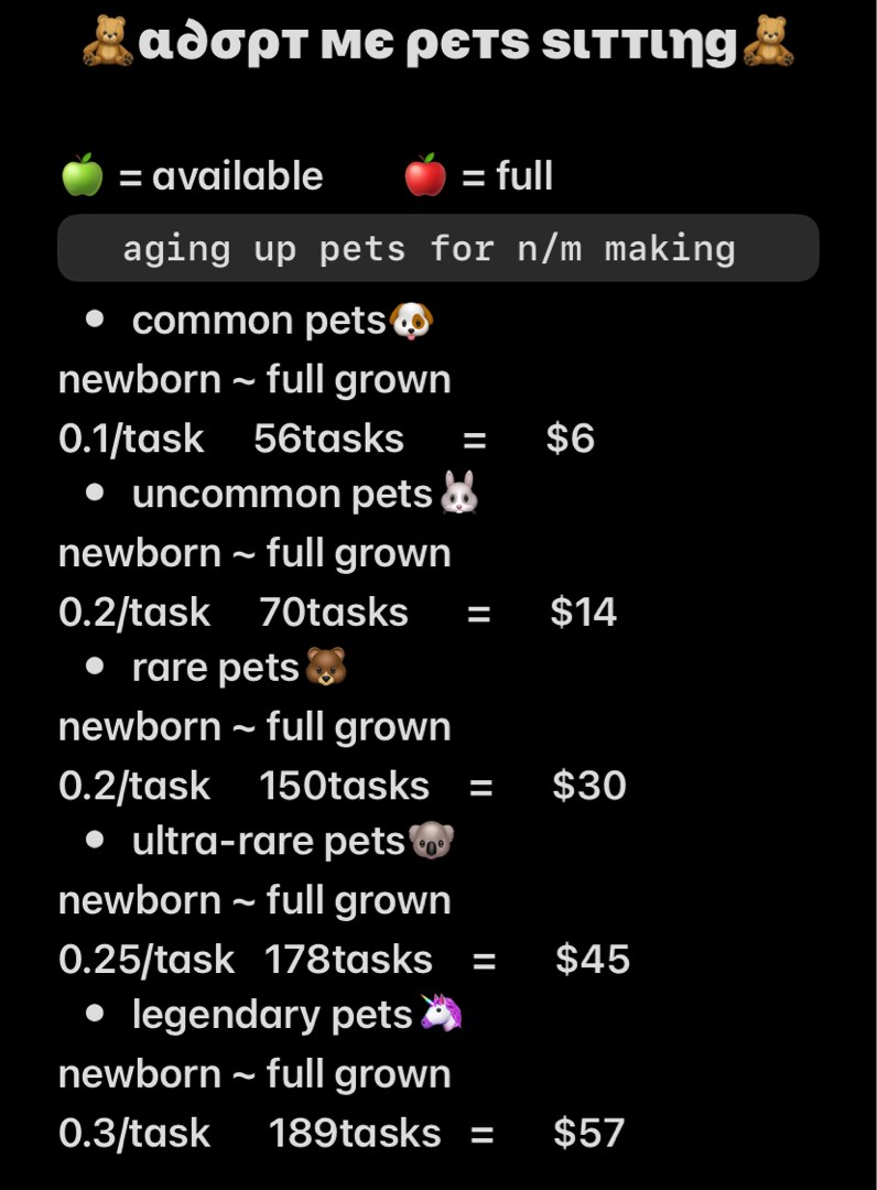 adopt me aging up pets, 電子遊戲, 電子遊戲, 其他 - Carousell