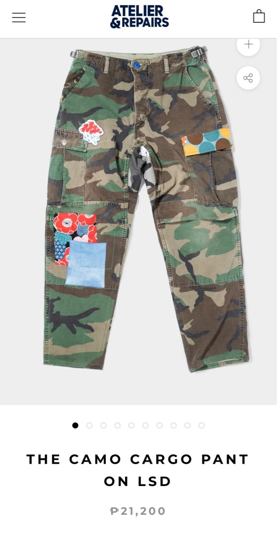 ATETIER & REPAIRS CARGO LSD PATCH WORK CAMO CARGO PANTS, Men's Fashion ...