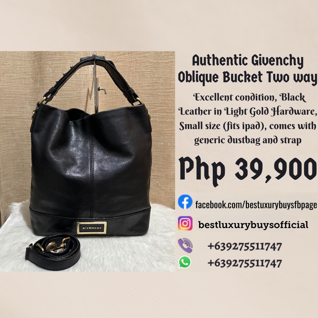 Authentic Givenchy Oblique Bucket Hobo Small Two way Bag Sling Mens Womens, Luxury, Bags ...