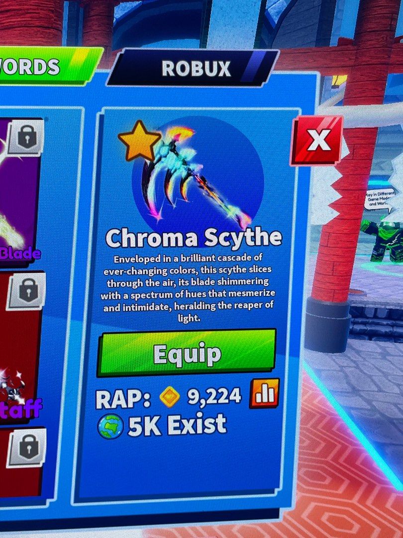 blade ball - chroma scythe, Video Gaming, Gaming Accessories, In-Game ...