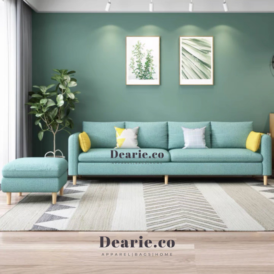 Brand new fabric sofa removable covers L shape interchangeable footrest ...