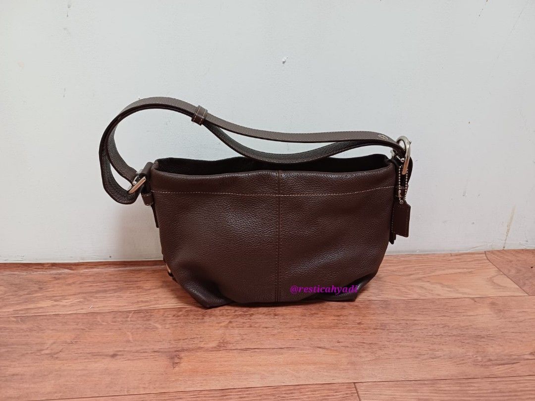 Coach Pebbled Leather Espresso Original, Fesyen Wanita, Tas & Dompet di ...