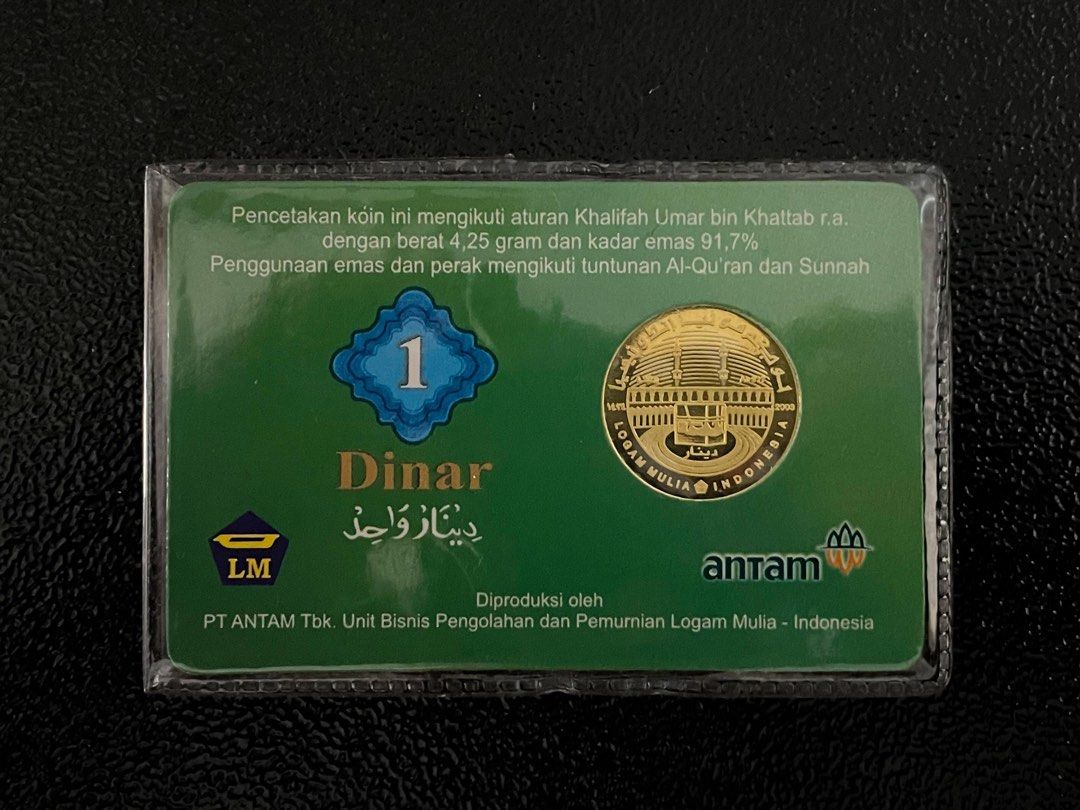 Dinar Antam 22K Berat 4.25 gram, Fesyen Wanita, Perhiasan di Carousell