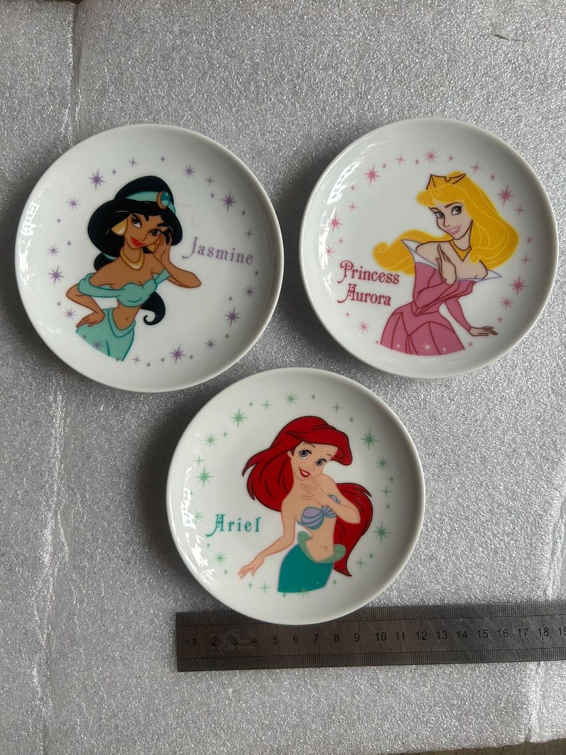 Disney princess ceramic plate set, Furniture & Home Living, Kitchenware ...