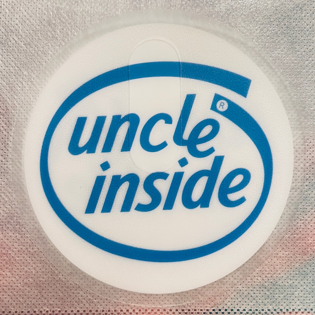 Humorous Static Cling Decals : Uncle Inside Ala intel inside . 11cm ...