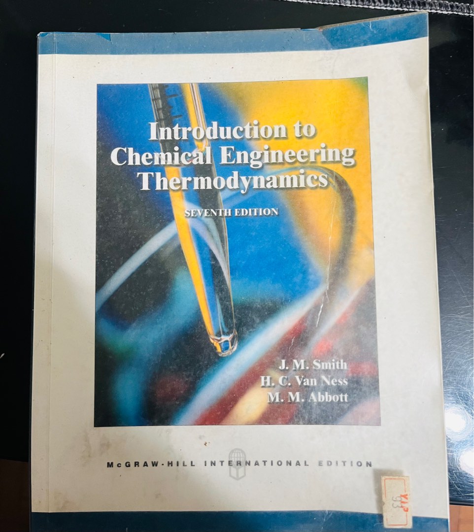 Introduction to Chemical Engineering Thermodynamics- 7th edition ...