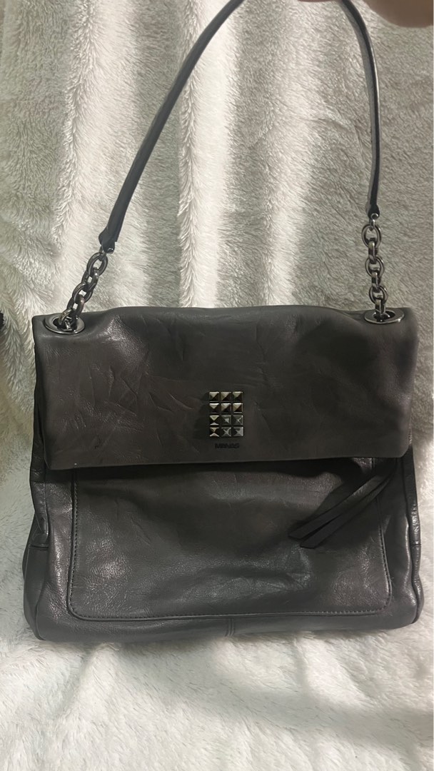 Manas silver grey genuine leather tas kulas kulit asli hobo bag, Fesyen ...