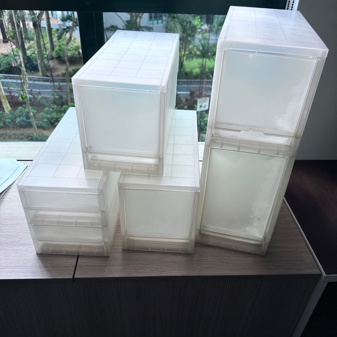 Muji plastic Storage Case Boxes with Drawers, Furniture & Home Living ...