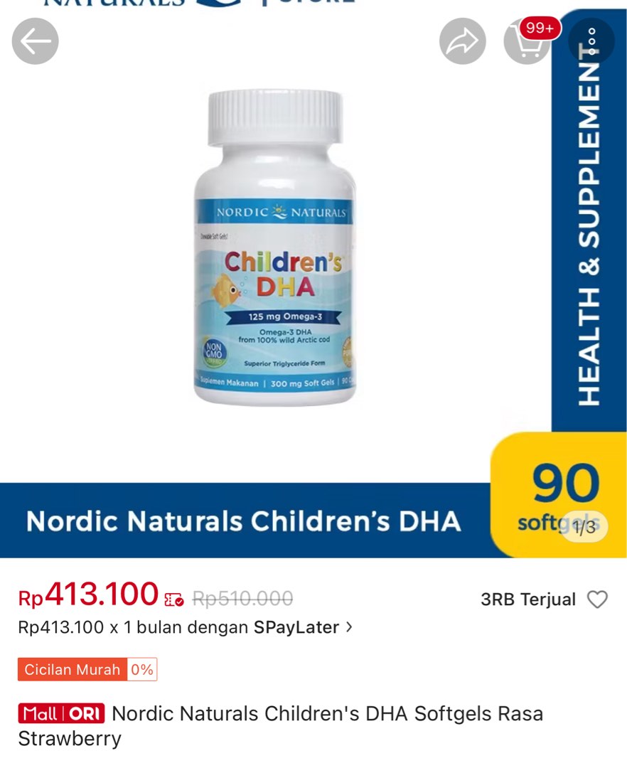 Nordic Vitamin Children DHA, Bayi & Anak, Lainnya di Carousell