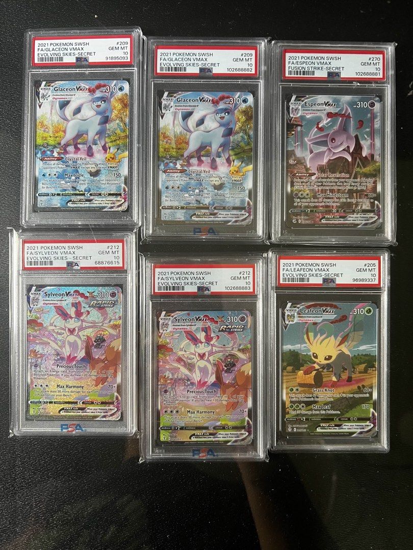 Psa 10 Espeon vmax leafeon vmax sylveon vmax Glaceon vmax evolving ...